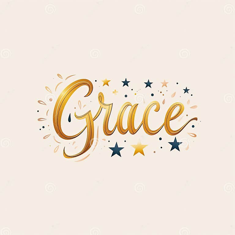 Text of Grace in a Delicate, Flowing Script Font with a Soft Light ...