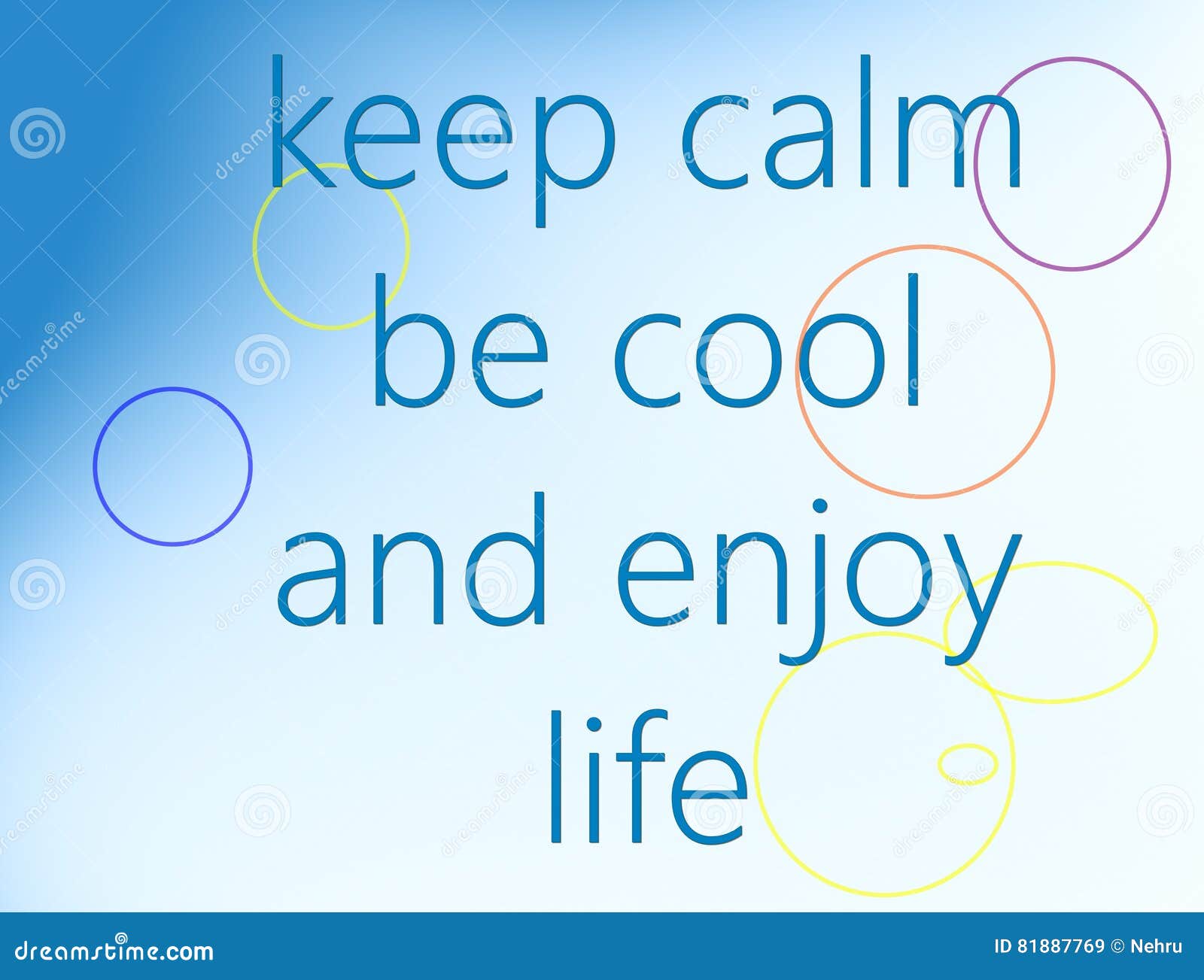 Text on a Gradient Blue White Background. Keep Calm... Stock ...