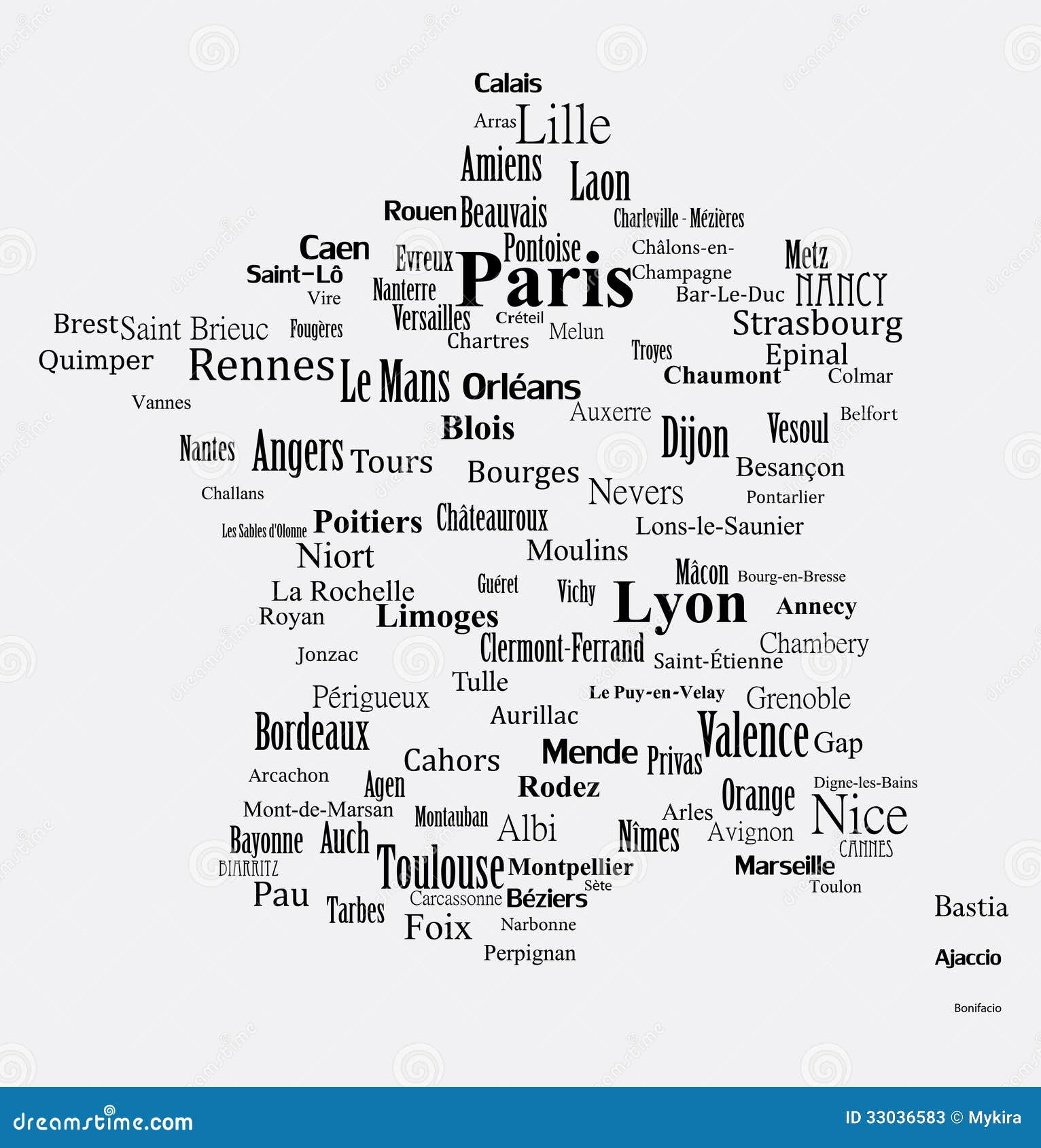 Text graphic France map stock vector. Illustration of paris - 33036583