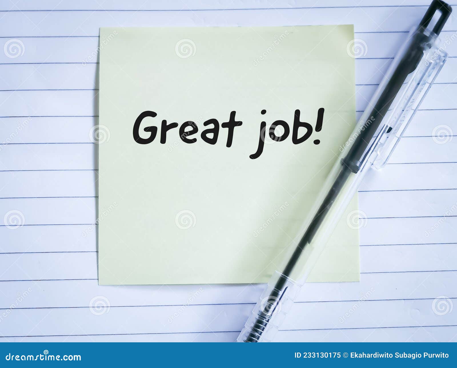 Text Great Job Written on Sticky Note with a Pen. Stock Image - Image ...