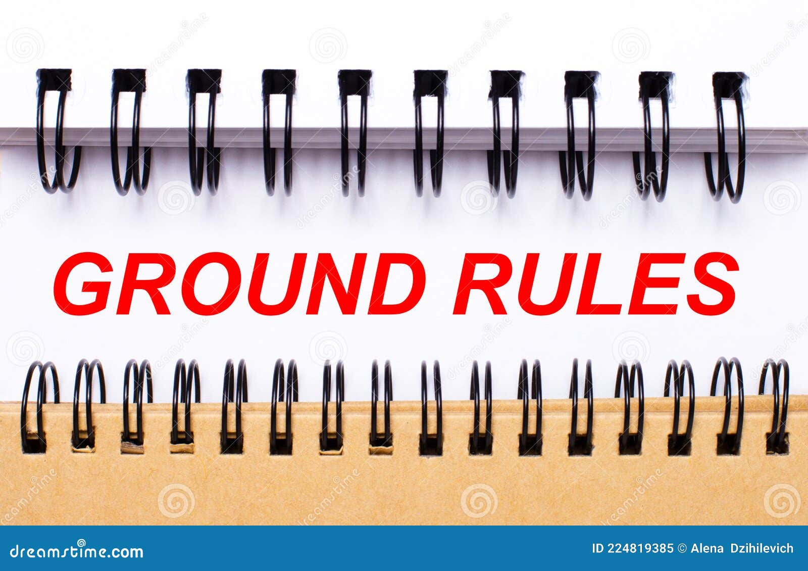 Text GROUND RULES on White Paper between White and Brown Spiral ...