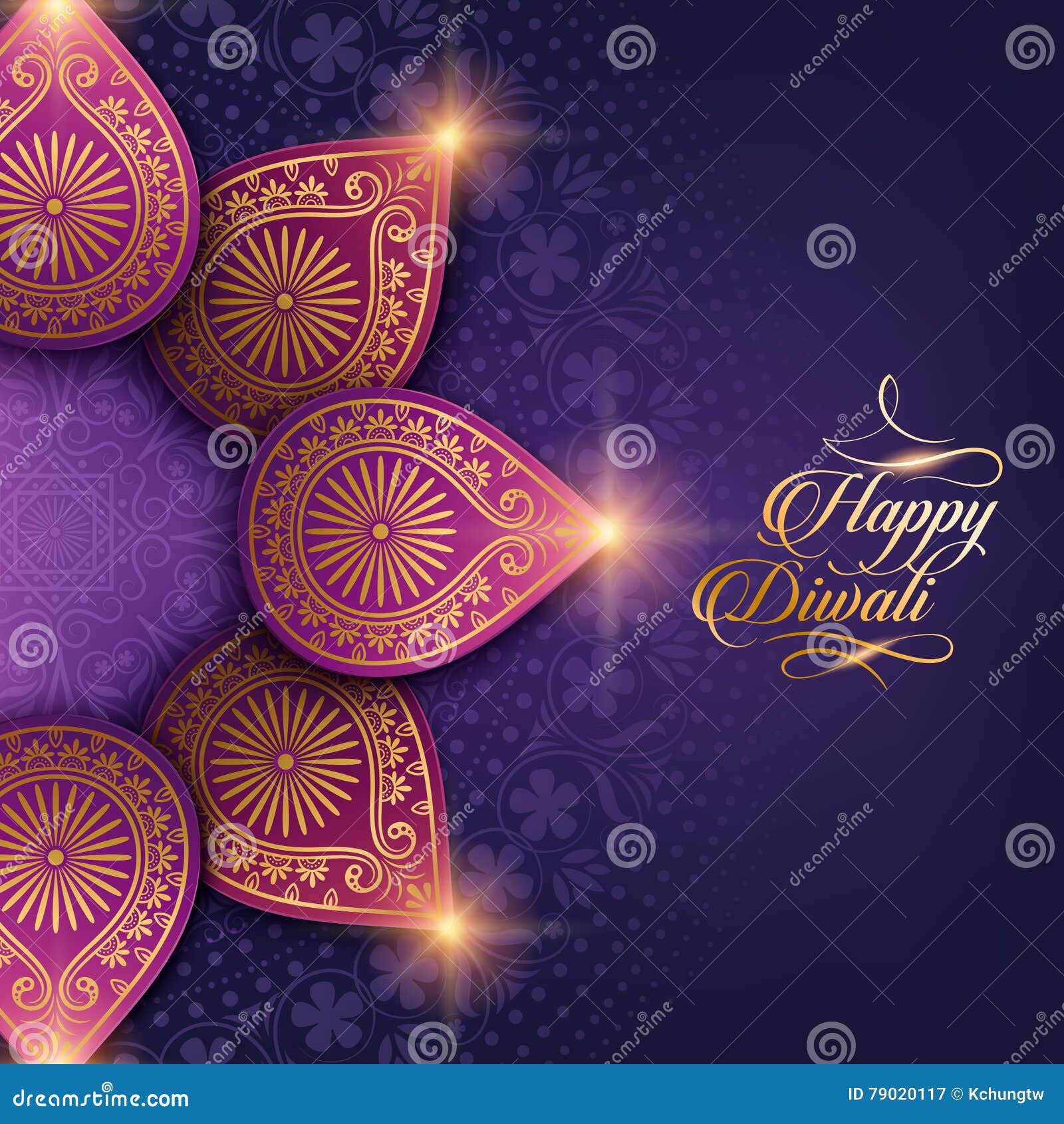 Text happy diwali stock illustration. Illustration of lakshmi - 79020117
