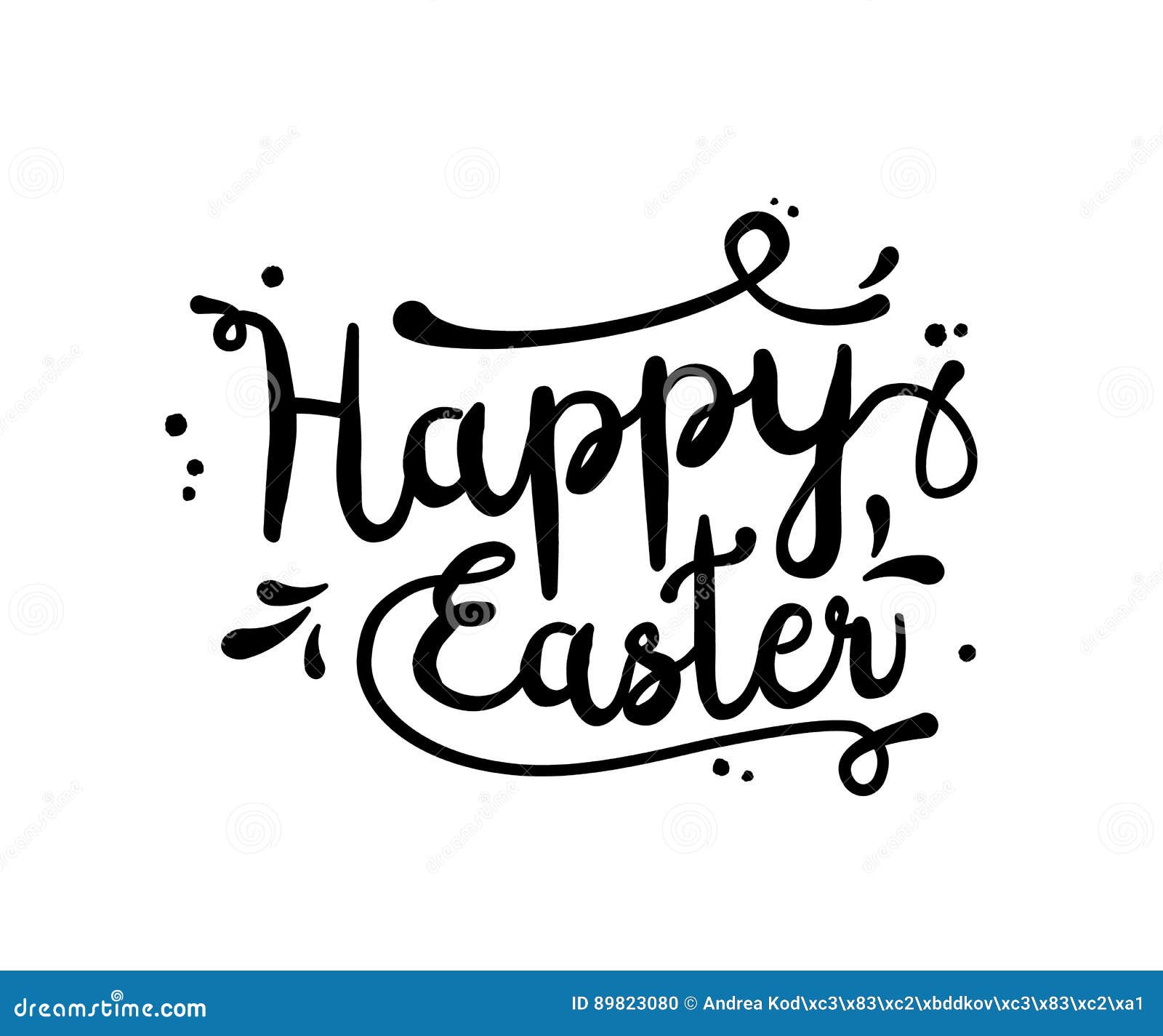 Text Happy Easter, Black, on White, Illustration Stock Vector ...