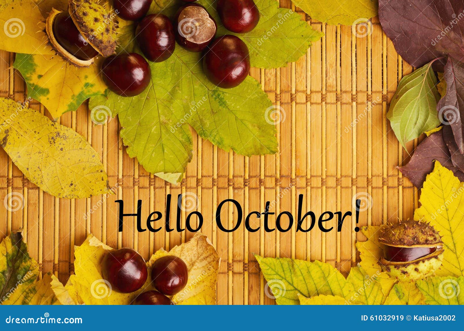 Text Hello October on Rustic Background Stock Image - Image of peeled ...