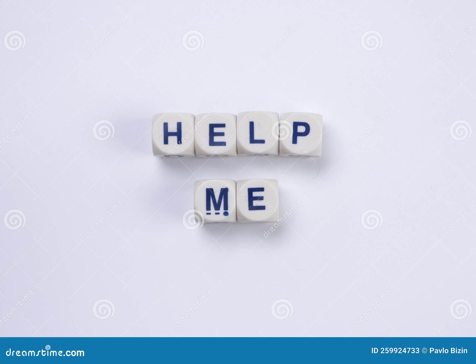 Text Help Me from Cubes with Letters on a White Background Stock Image ...