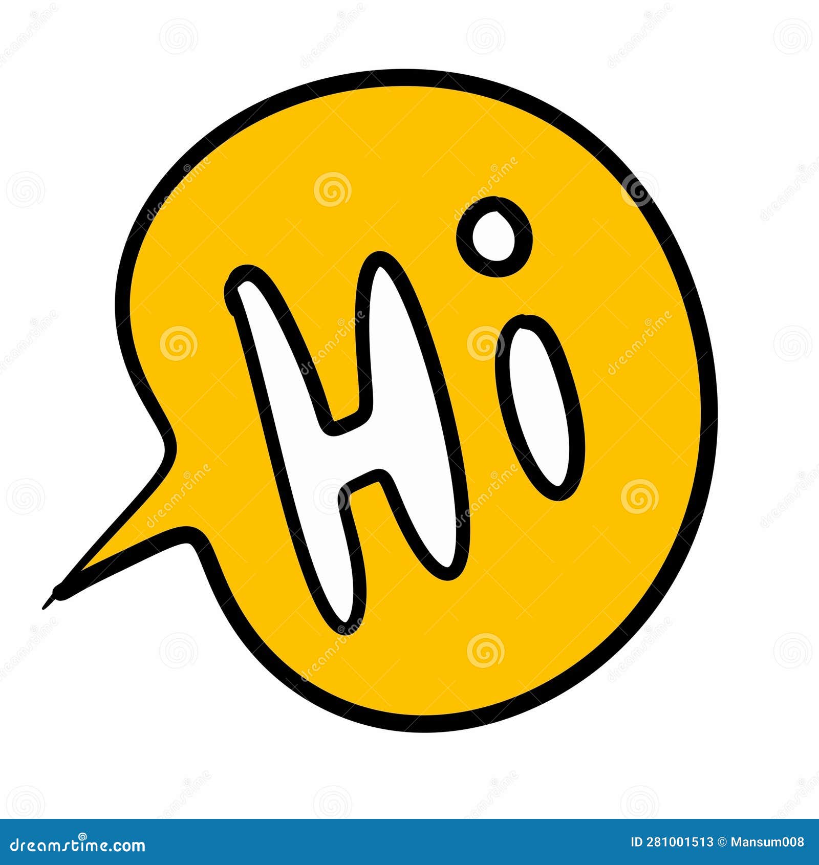 Text Hi on White Background Stock Illustration - Illustration of ...