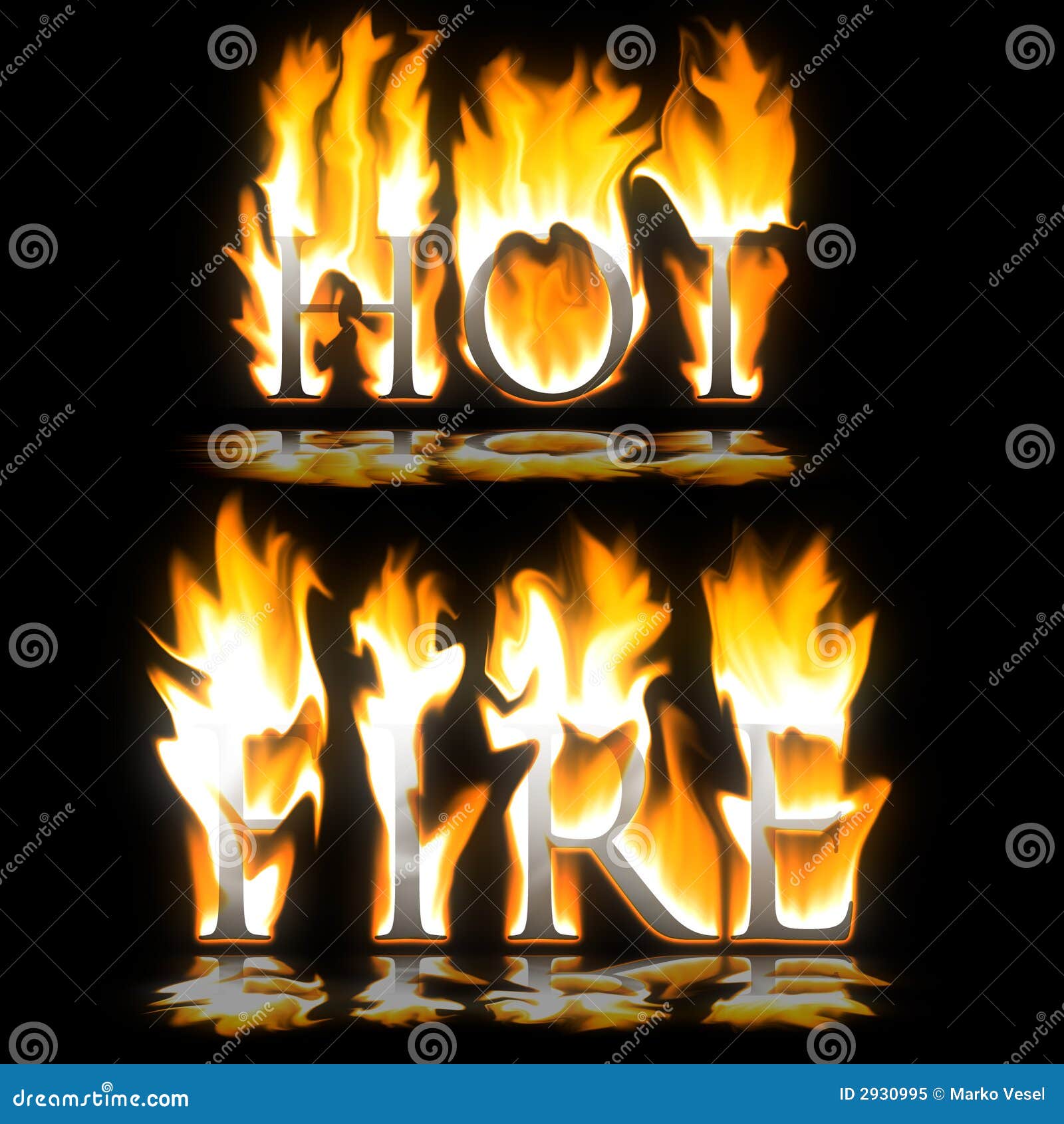 Text Hot & Fire Blazing Stock Illustration - Illustration of danger ...