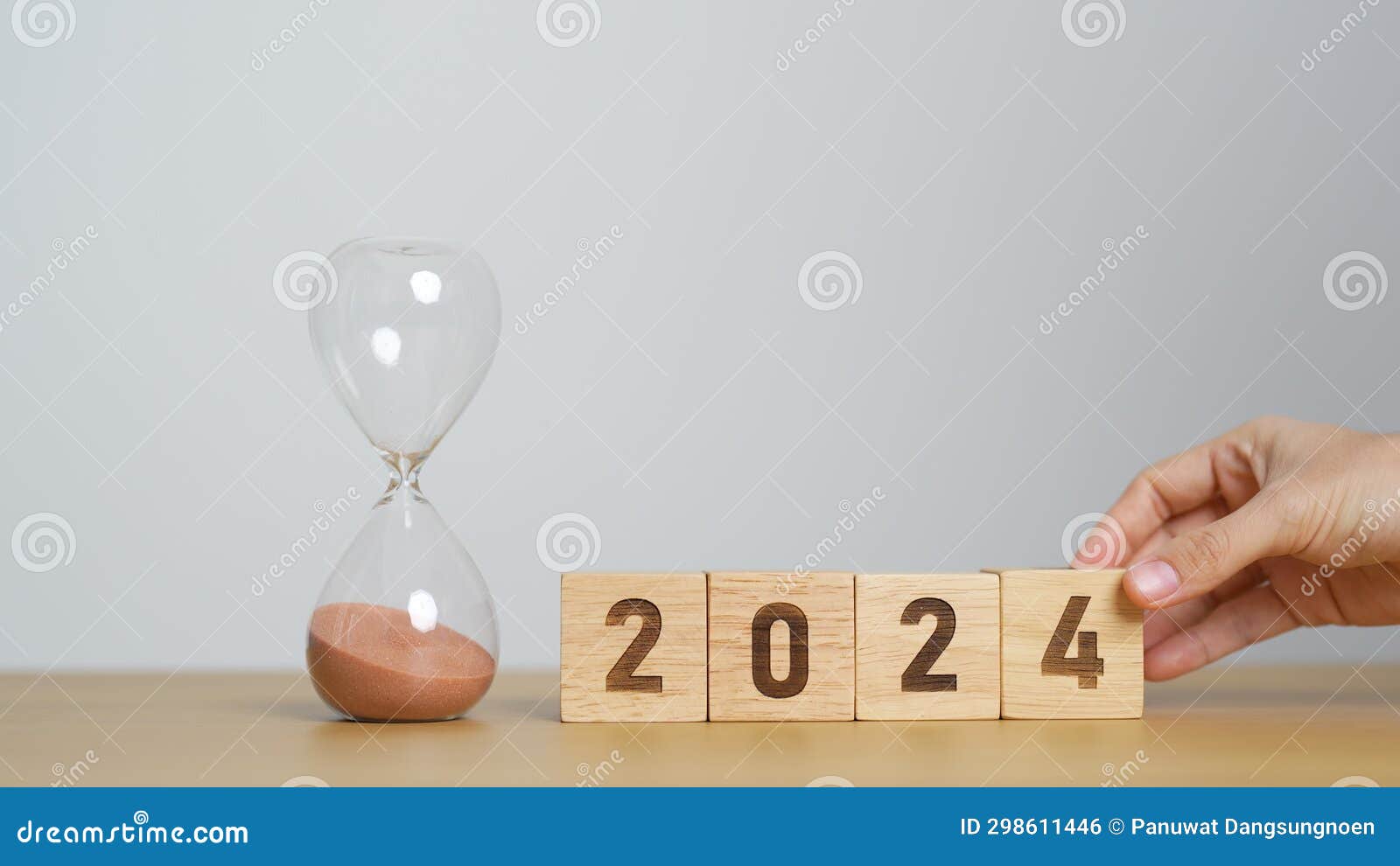 2024 Text with Hourglass on Table. Resolution, Time, Plan, Goal ...