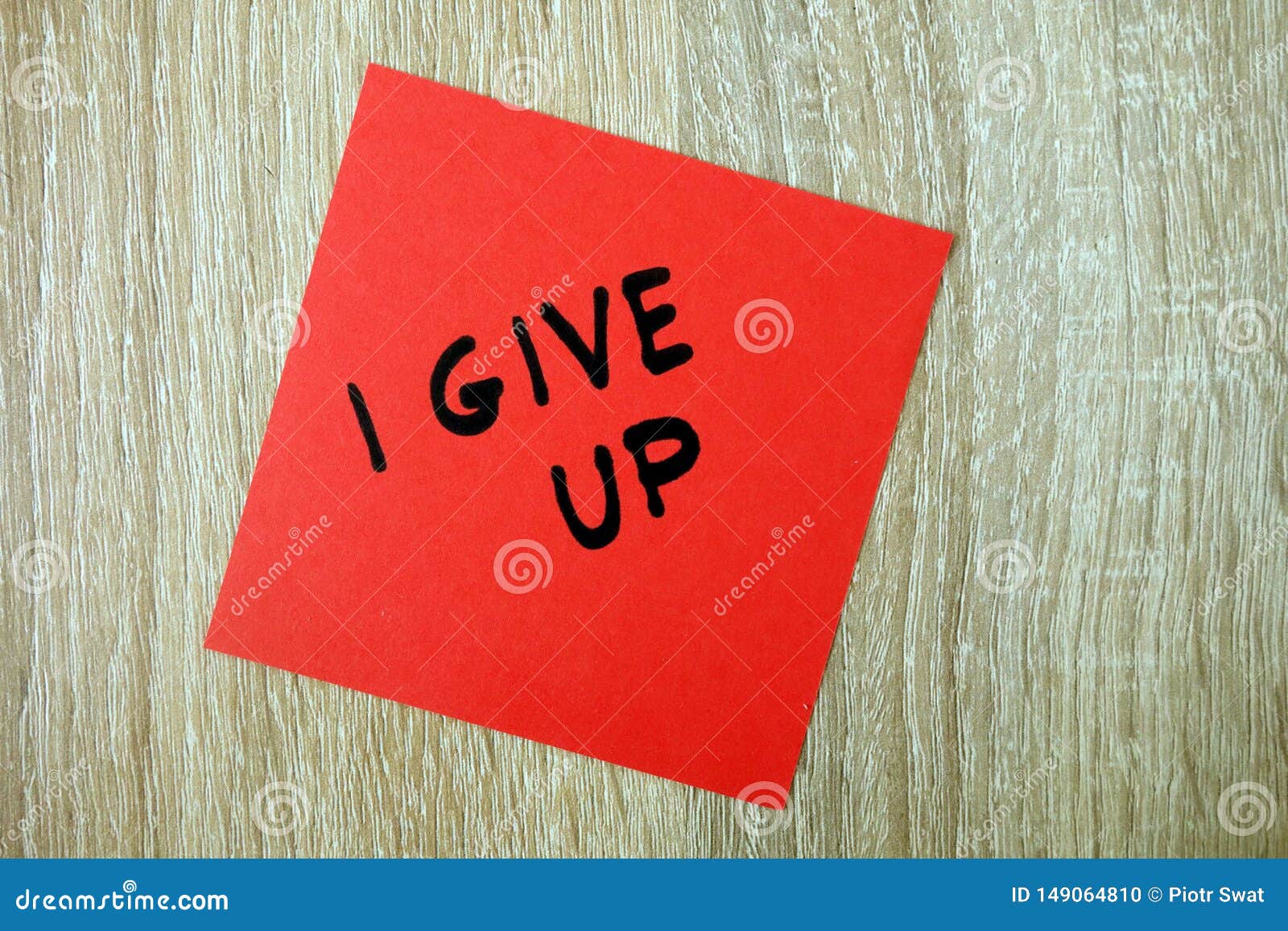 Text I Give Up Written on Red Sticker Stock Photo - Image of stop, life ...