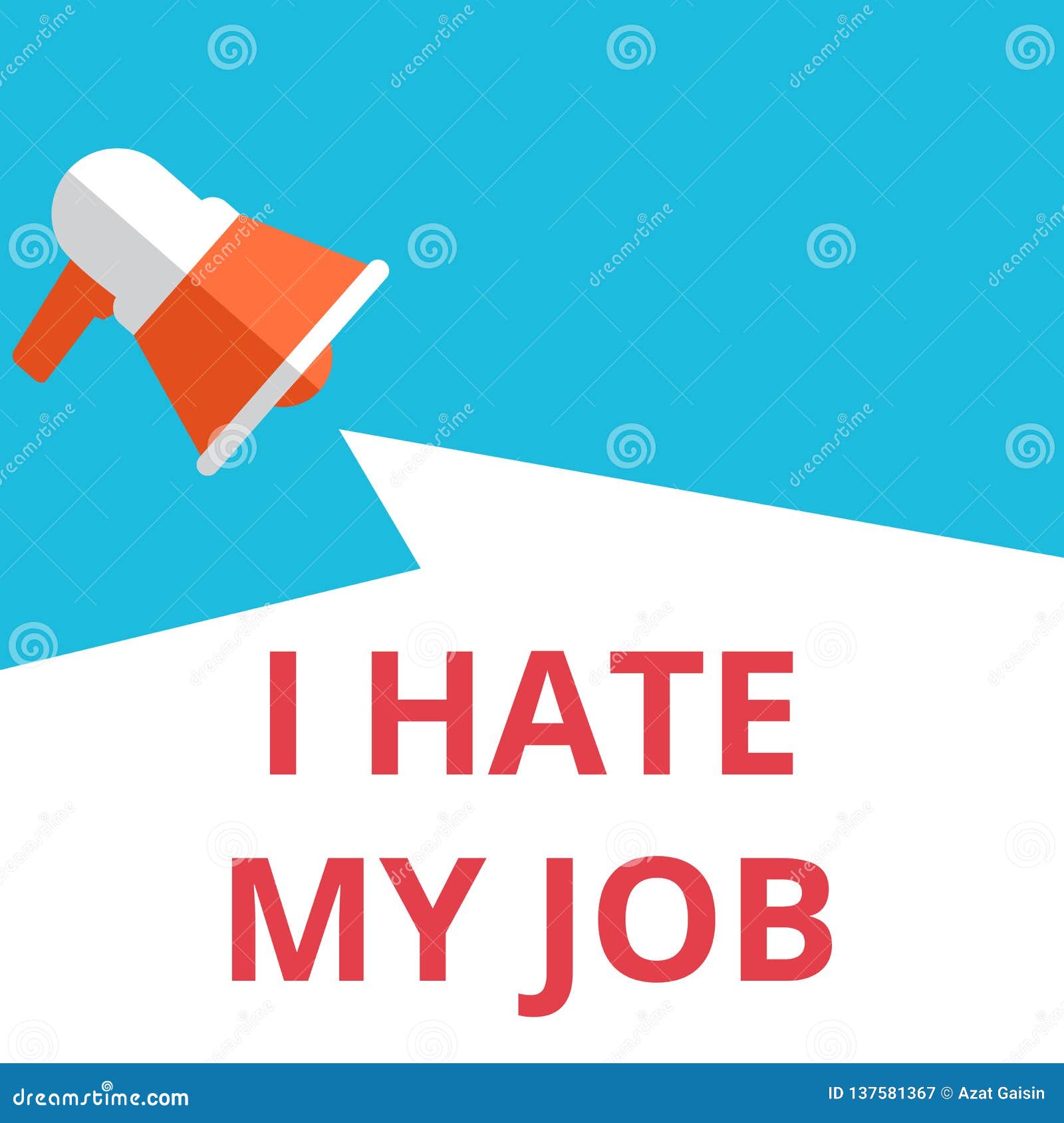Text I Hate My Job stock illustration. Illustration of office - 137581367