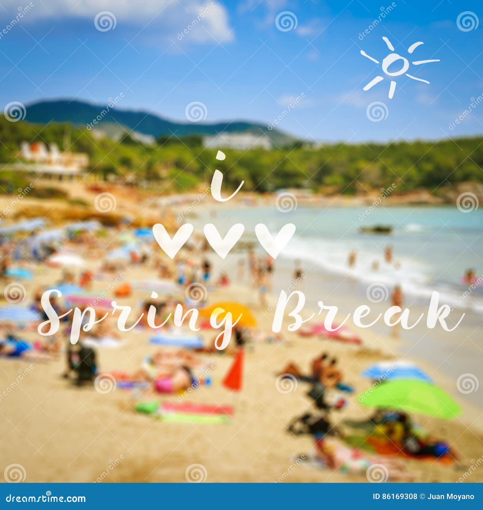Text I love spring break stock photo. Image of concept - 86169308