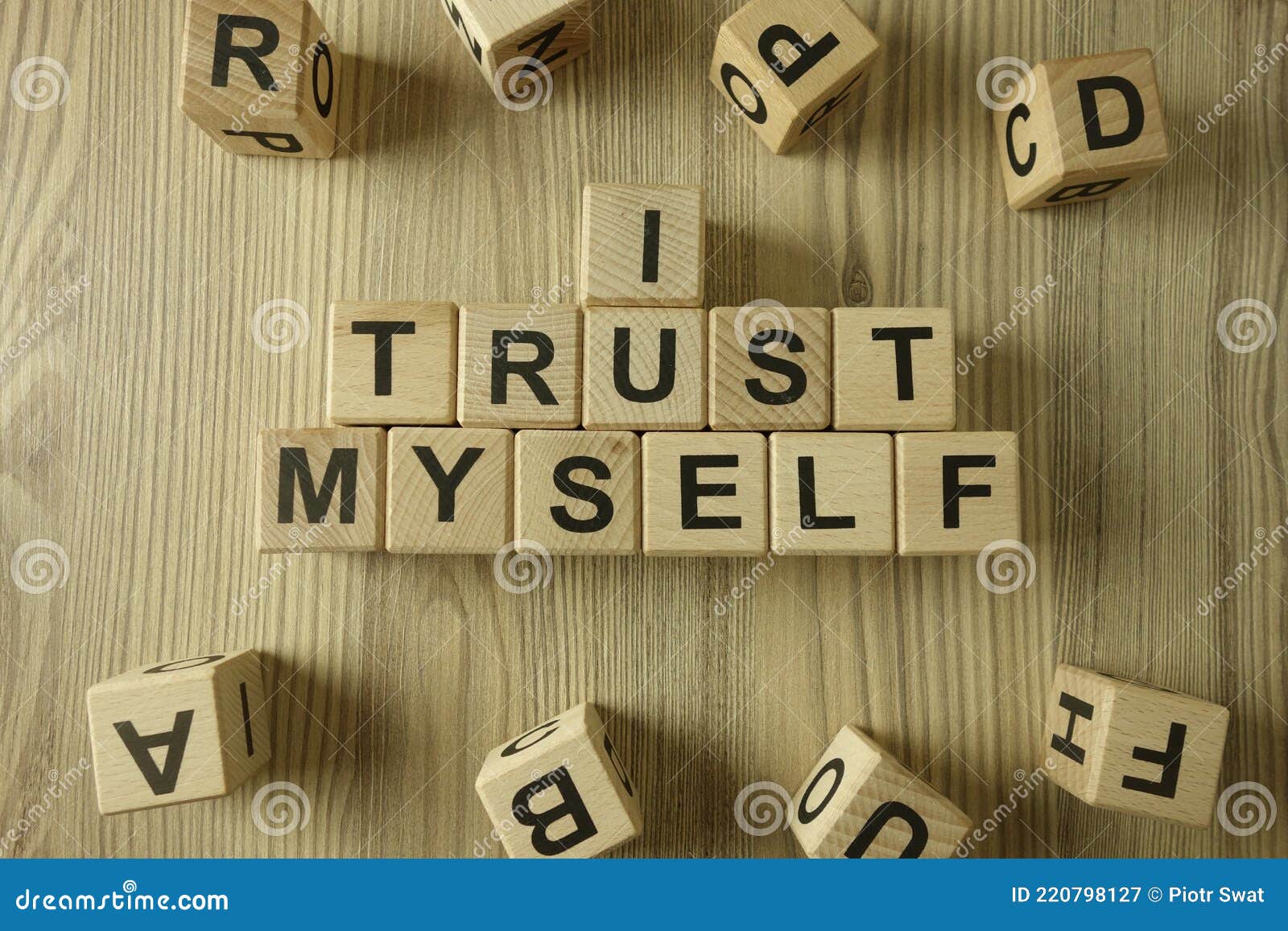 Text I Trust Myself from Wooden Blocks Stock Image - Image of ...