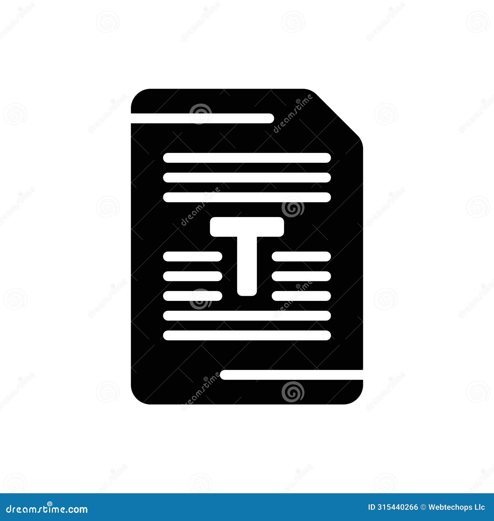 Black Solid Icon for Text, Explanation and Work Stock Illustration ...