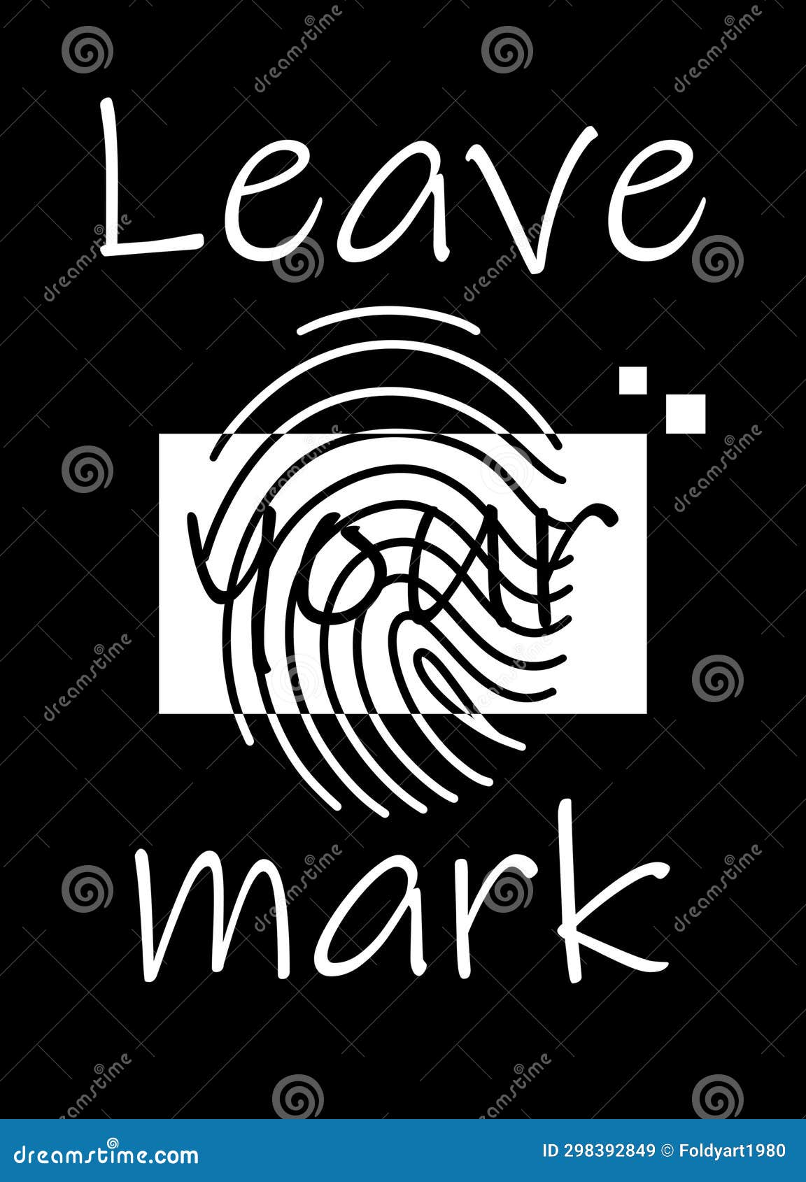 Text Idea Leave Your Mark Fingerprint Stock Illustration - Illustration ...