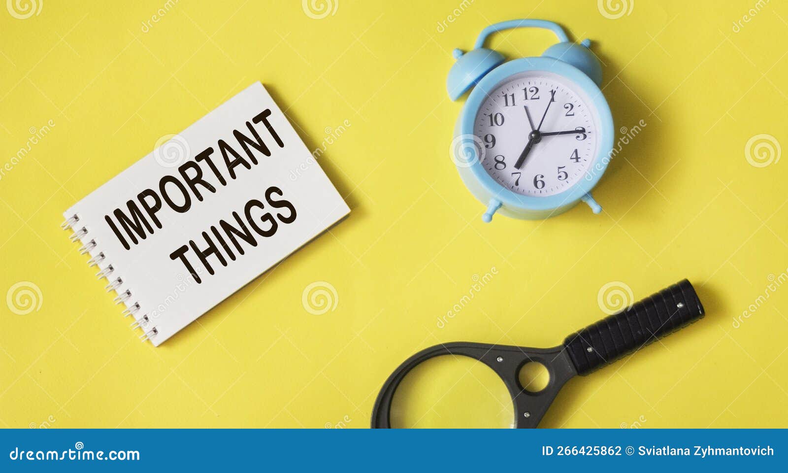 Text Important Things on a Notepad on a Yellow Background with a ...