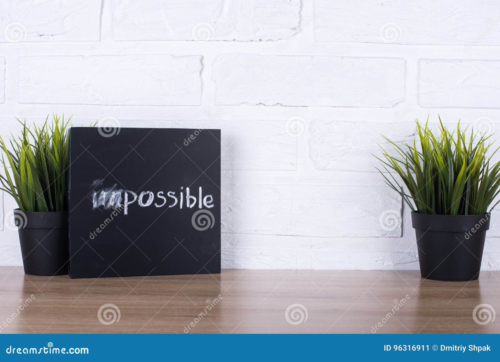 Text Impossible, No Posible on Blackboard Stock Image - Image of ...