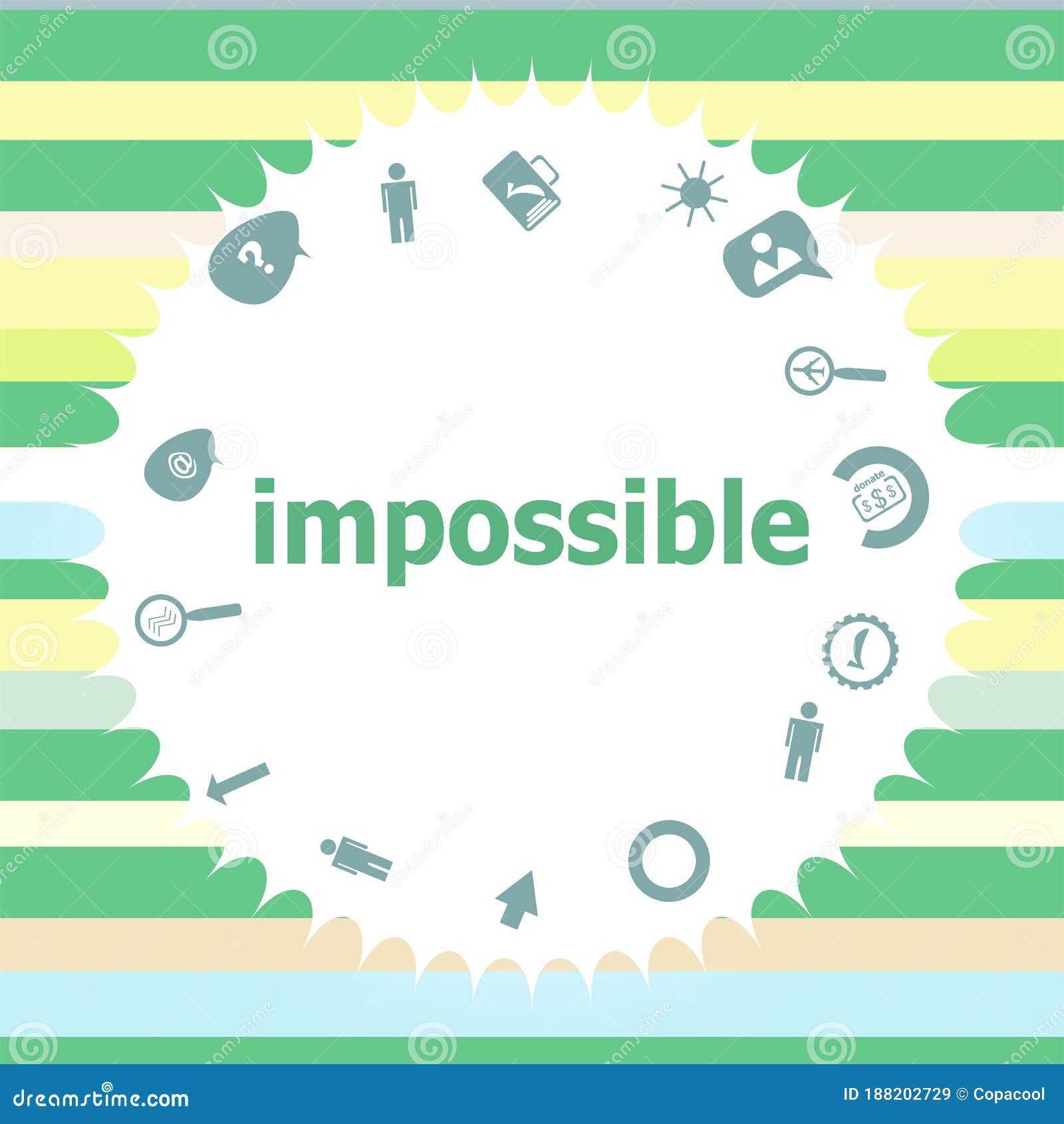 Text Impossible. Social Concept . Infographics Icon Set Stock ...