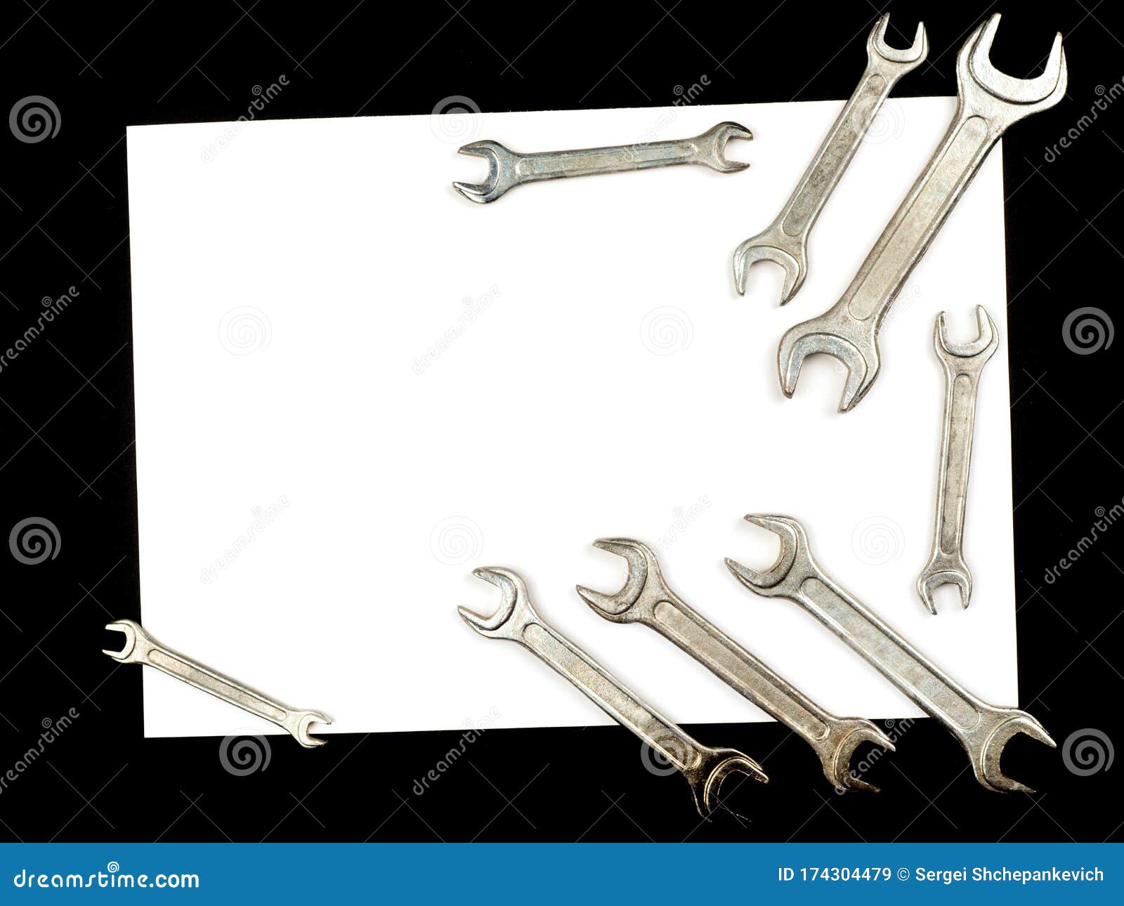 Text Insertion Frame Lined with Bolts, Nuts and Wrenches Stock Image ...