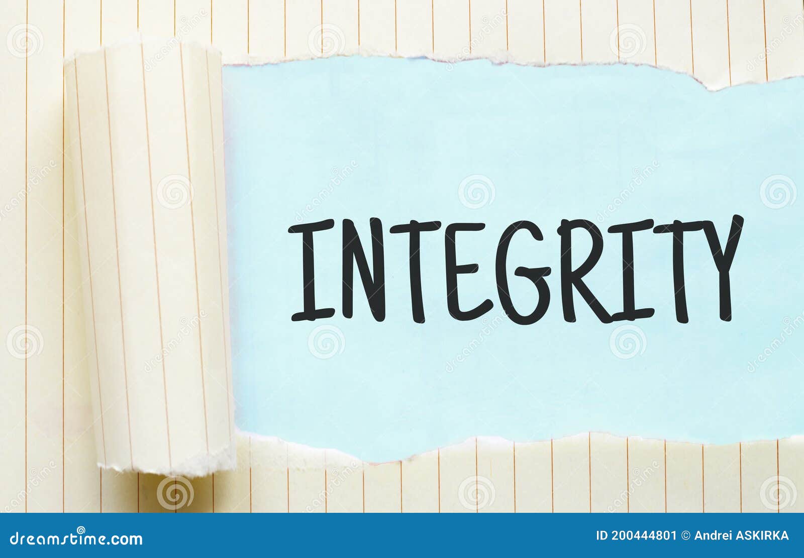 The Text INTEGRITY Appearing Behind Torn White Paper Stock Image ...