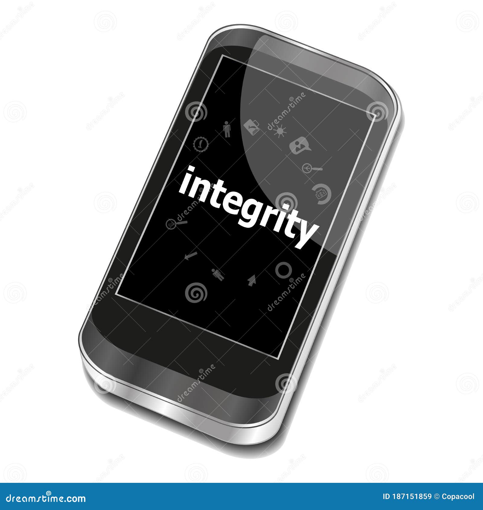 Text Integrity. Business Concept . Smartphone with Web Application Icon ...