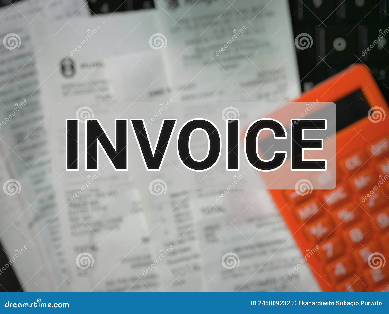 Text Invoice Against Blurry Finance Background. Stock Photo - Image of ...