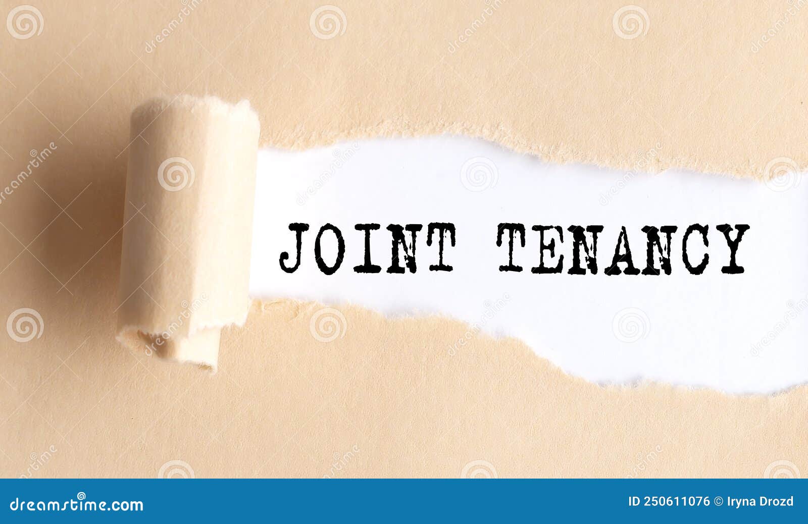 The Text JOINT TENANCY Appears on Torn Paper on White Background Stock ...
