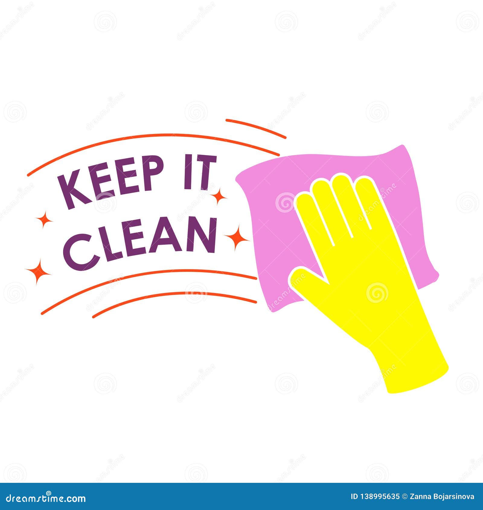 Text Keep it Clean.Human Hand Holding Duster Stock Vector ...