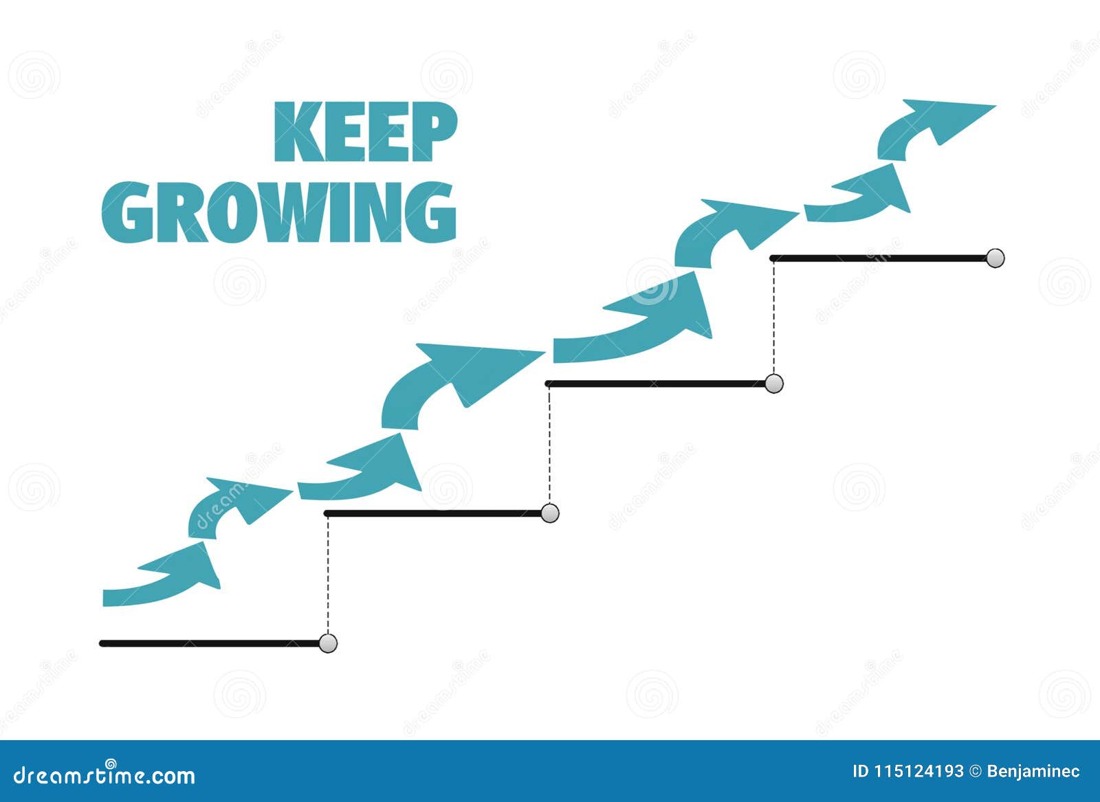 Text Keep Growing stock illustration. Illustration of motivation ...