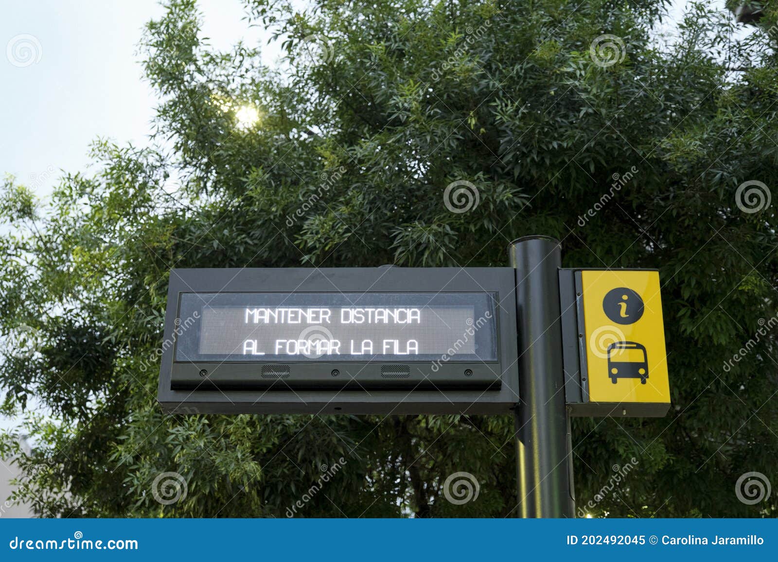 Text Keep Your Distance when Queuing, at a Bus Stop, during the Covid ...