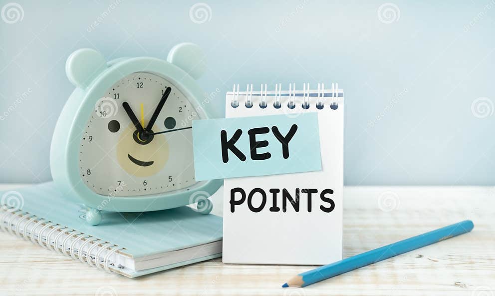 Text Key Points on Short Note Texture Background with Pencil Stock ...