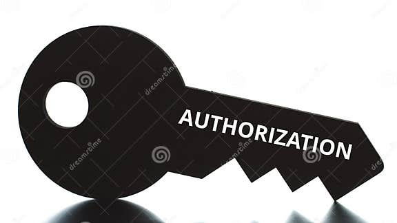 AUTHORIZATION Text on the Key Icon Stock Illustration - Illustration of ...