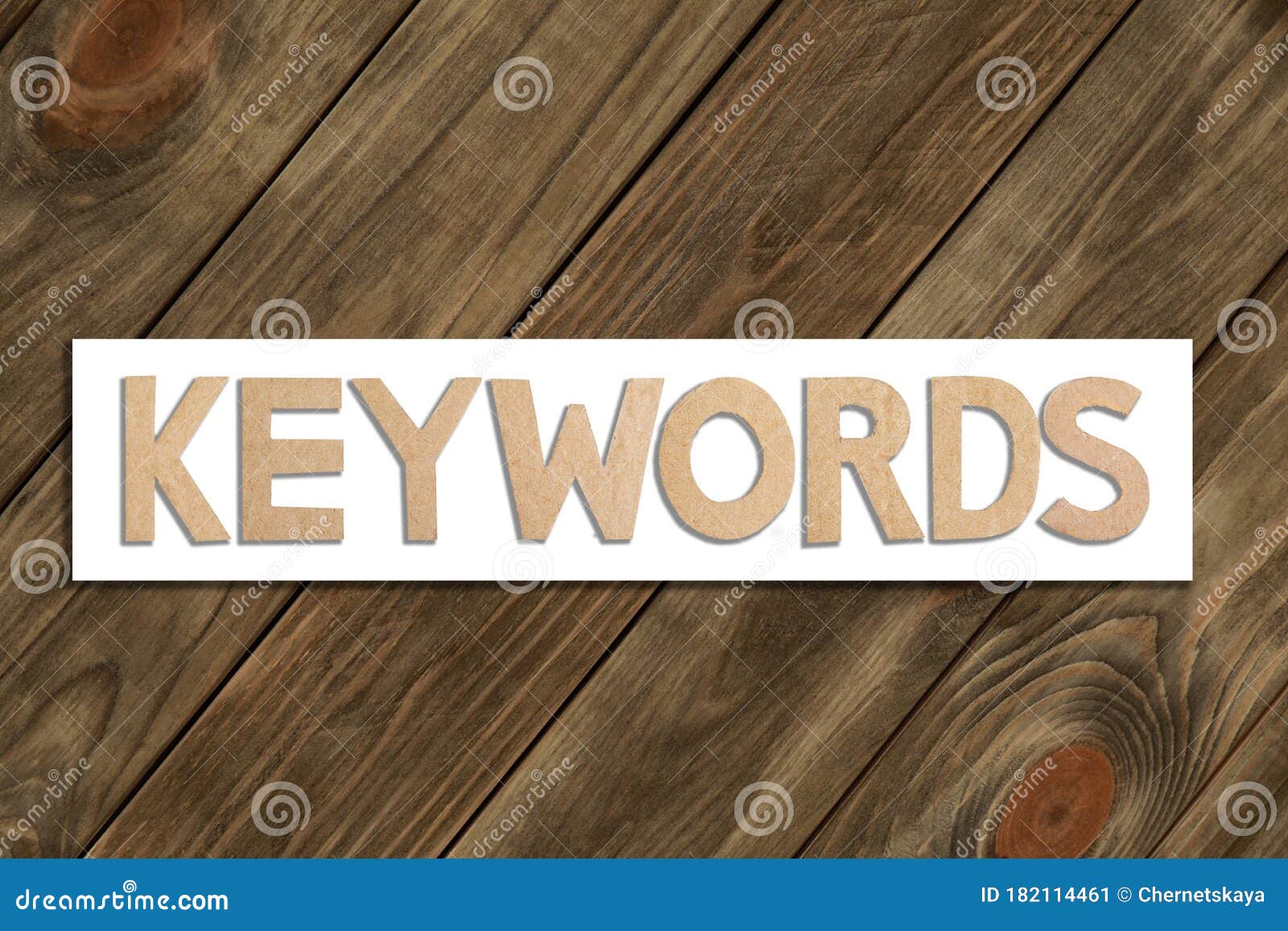 Text KEYWORDS Made of Cardboard on Background Stock Image - Image of ...