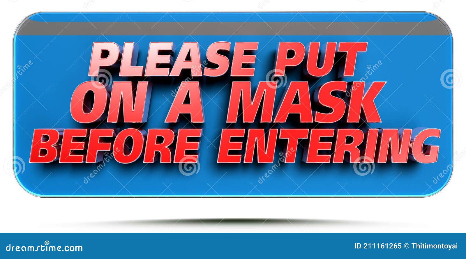 Please put on a mask. stock illustration. Illustration of path - 211161265