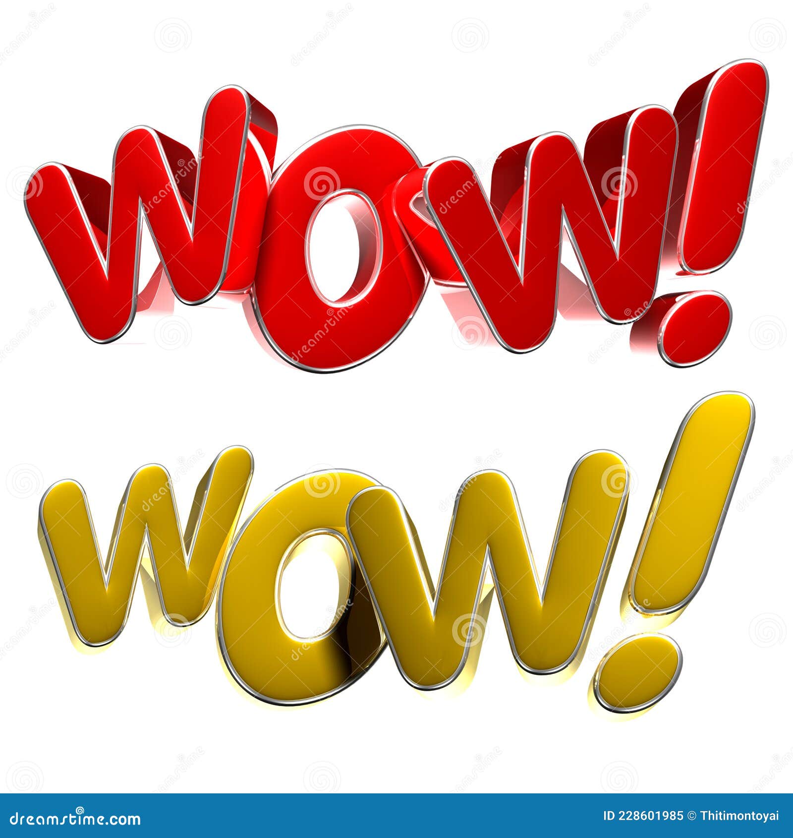 Text label wow 3D. stock illustration. Illustration of comic - 228601985