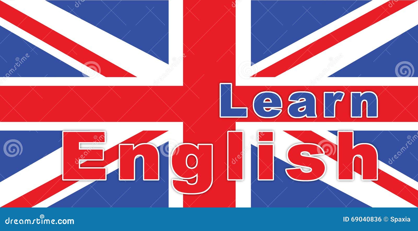 Text Learn English on British Flag Stock Illustration - Illustration of ...