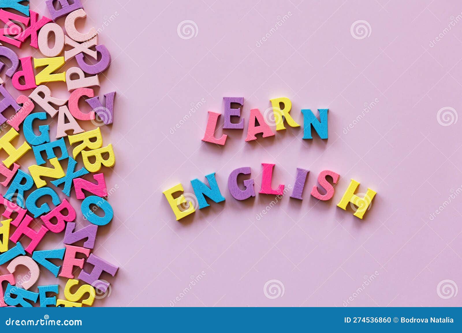Text Learn English Letters on Pink Background. Educational Game. Stock ...
