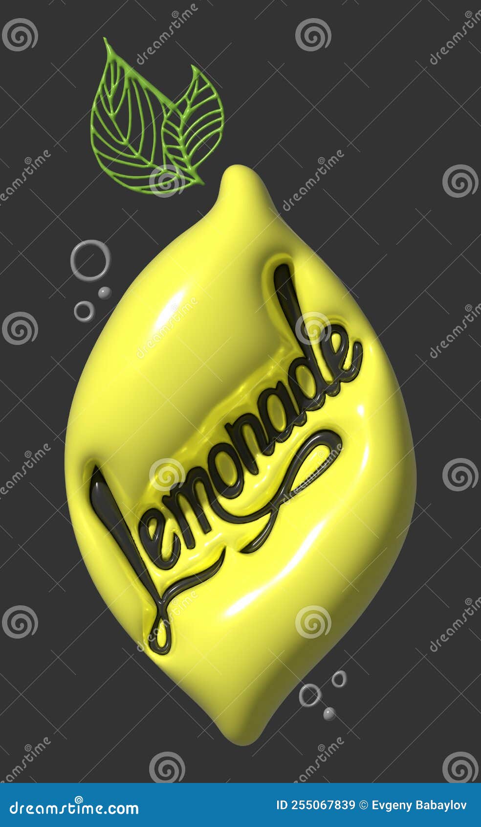 Text LEMONADE Stylized As a Ripe Lemon. Stylish Design for a Brand ...