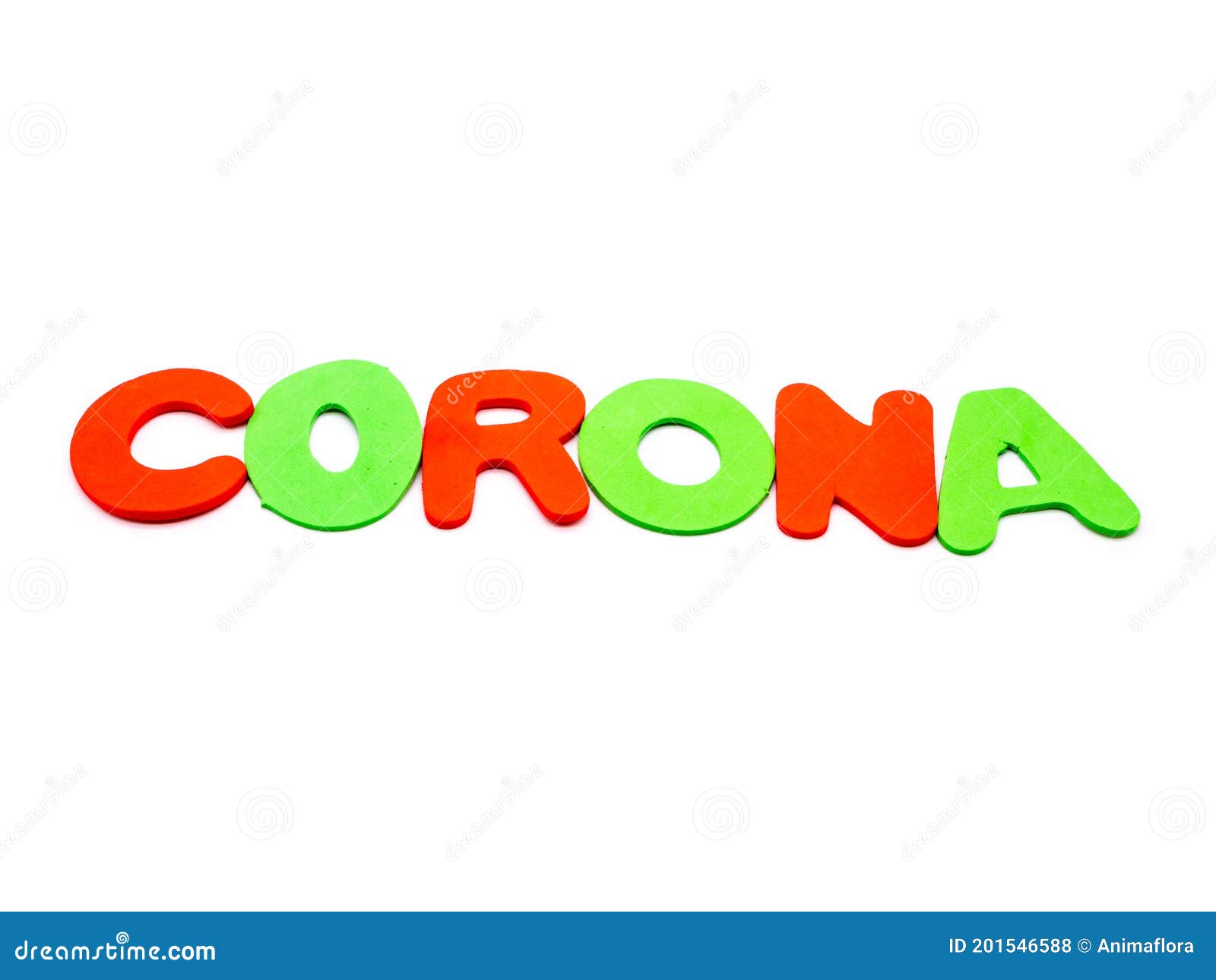 Text Letter Corona Isolated on White Background Stock Photo - Image of ...