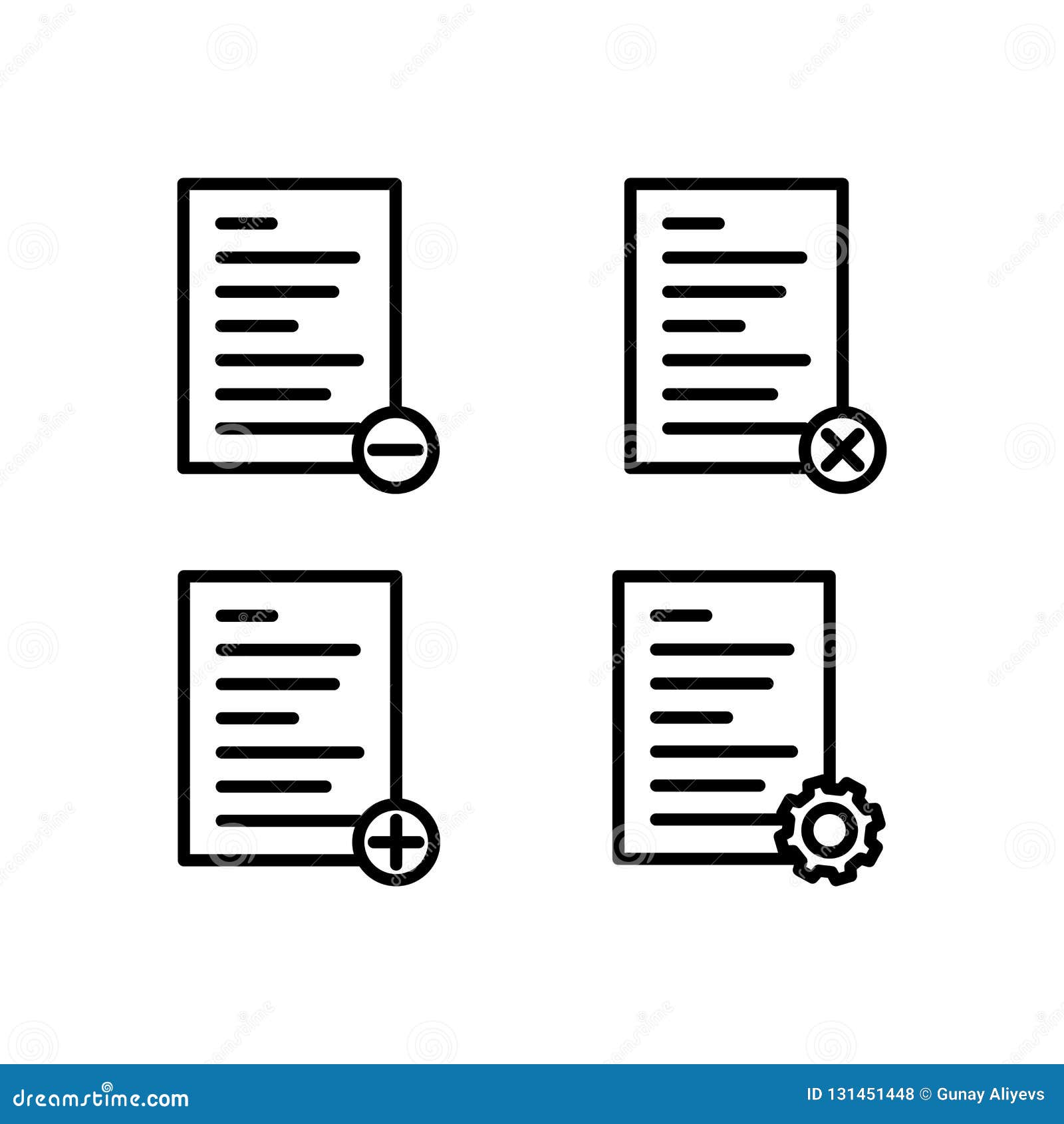 Text, List, Remove, Delete, Plus, Settings Sign Icons. Element of ...