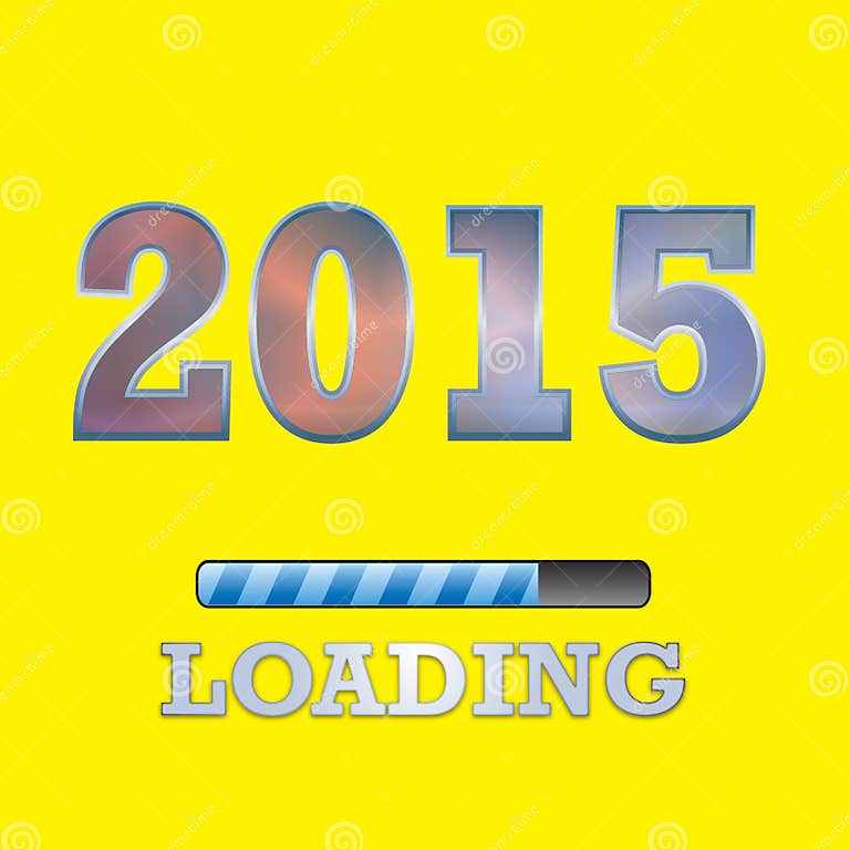 2015 Text with Loading Symbol on Yellow Background Stock Illustration ...