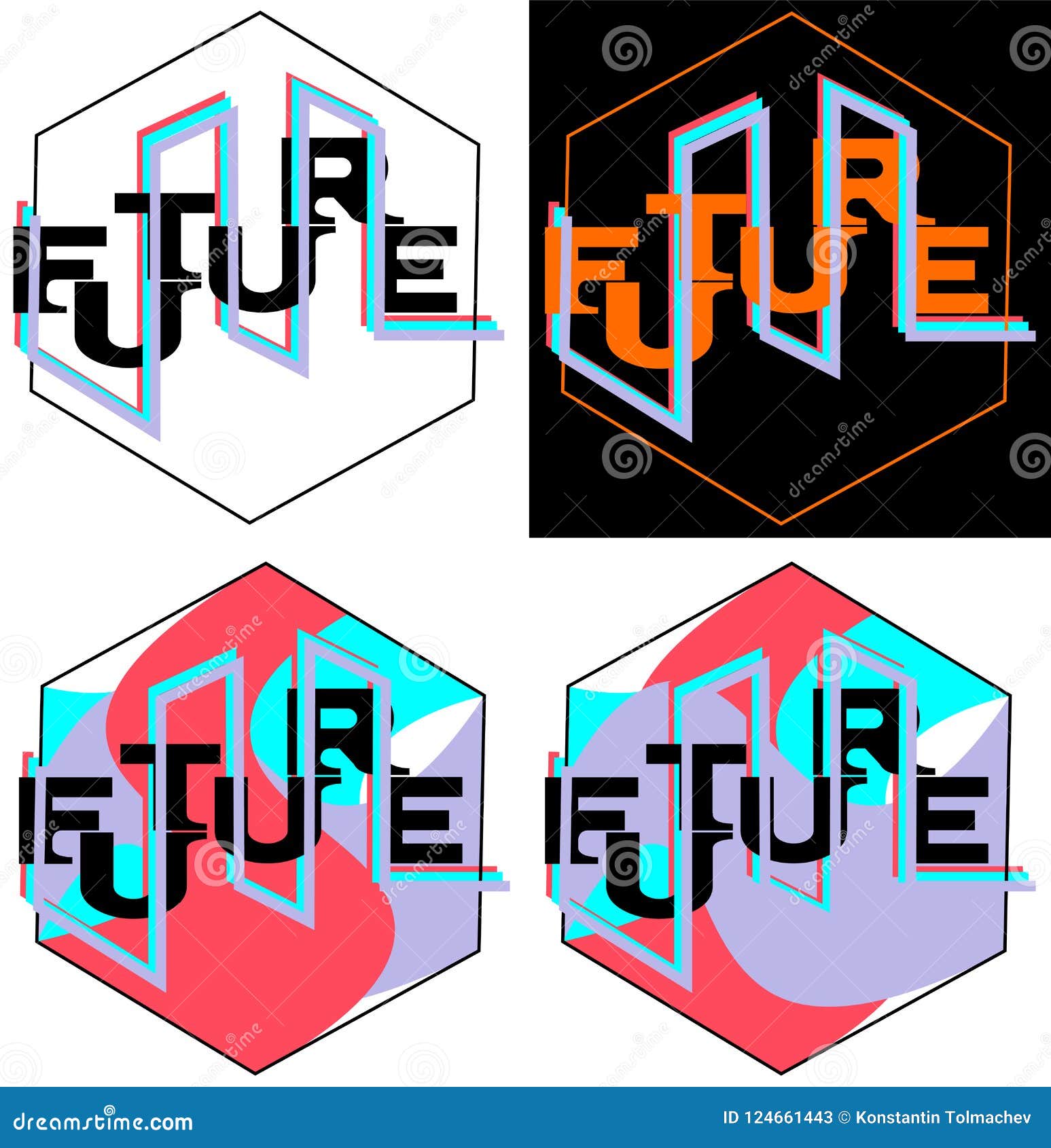 Text Logo Future with Geometric Elements Creative Logo Stock ...
