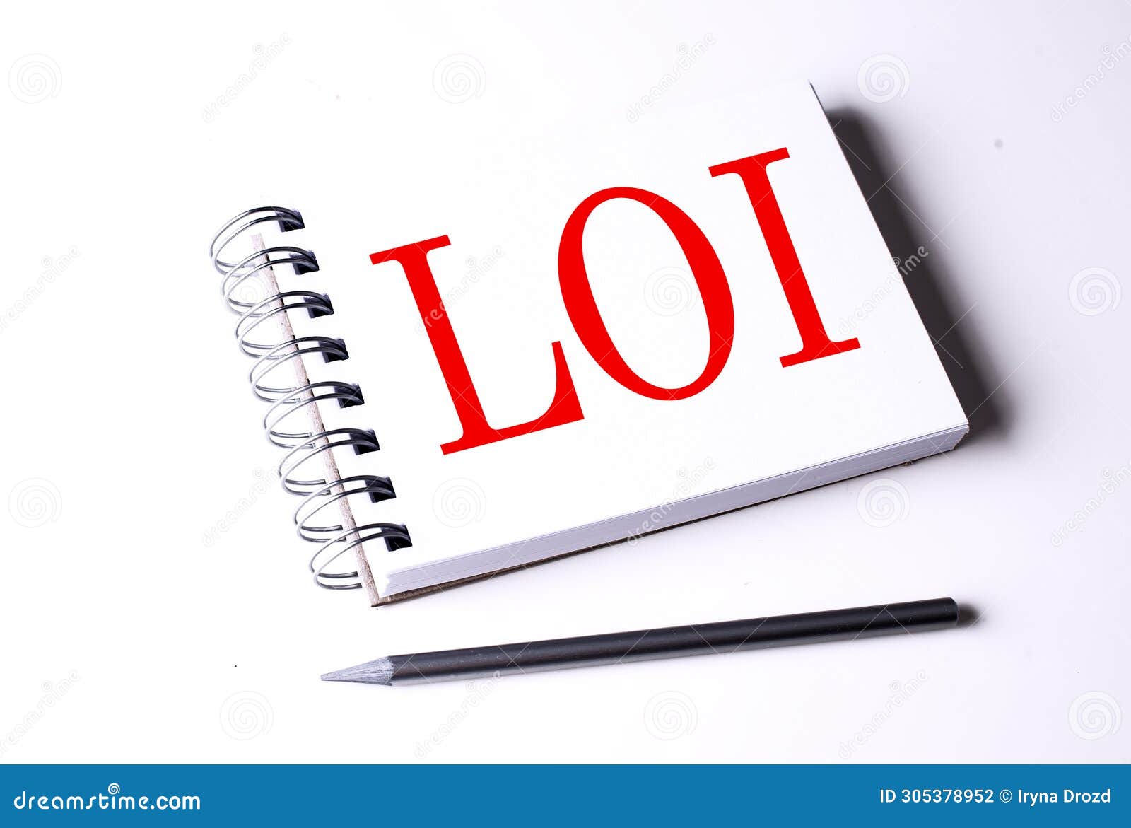 Text LOI LETTER of INTENT on Notebook on the White Background Stock ...