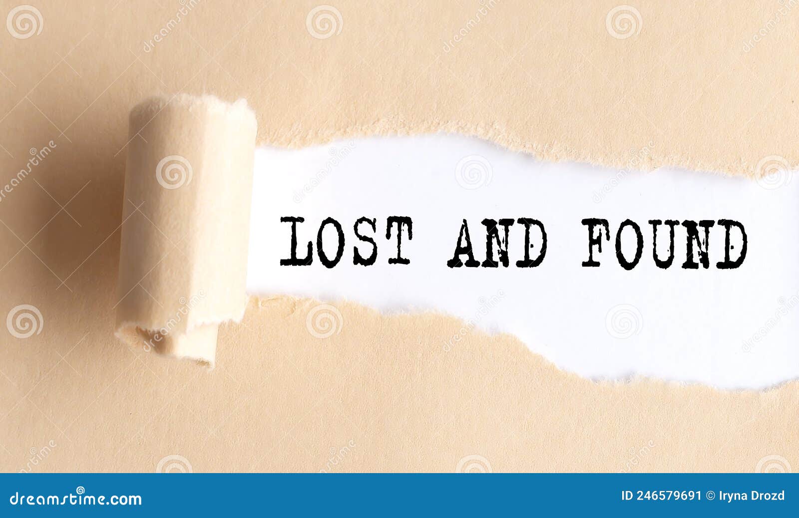 The Text LOST and FOUND Appears on Torn Paper on White Background Stock ...