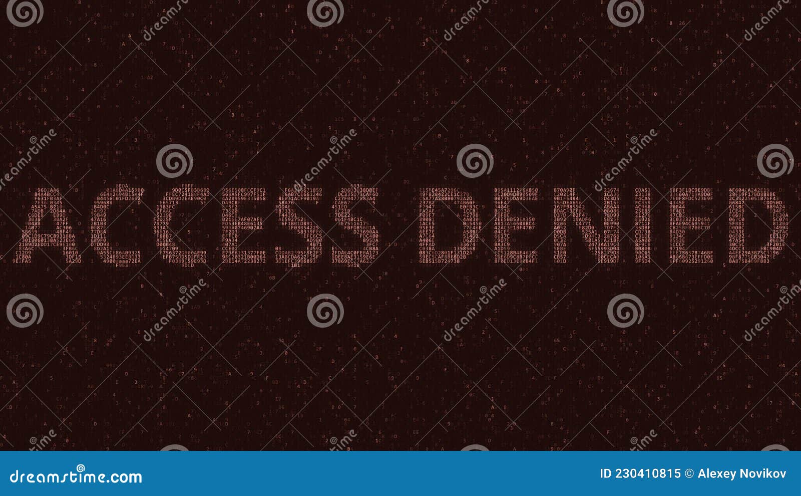 ACCESS DENIED Text Made with Many Symbols on Computer Screen, 3d ...