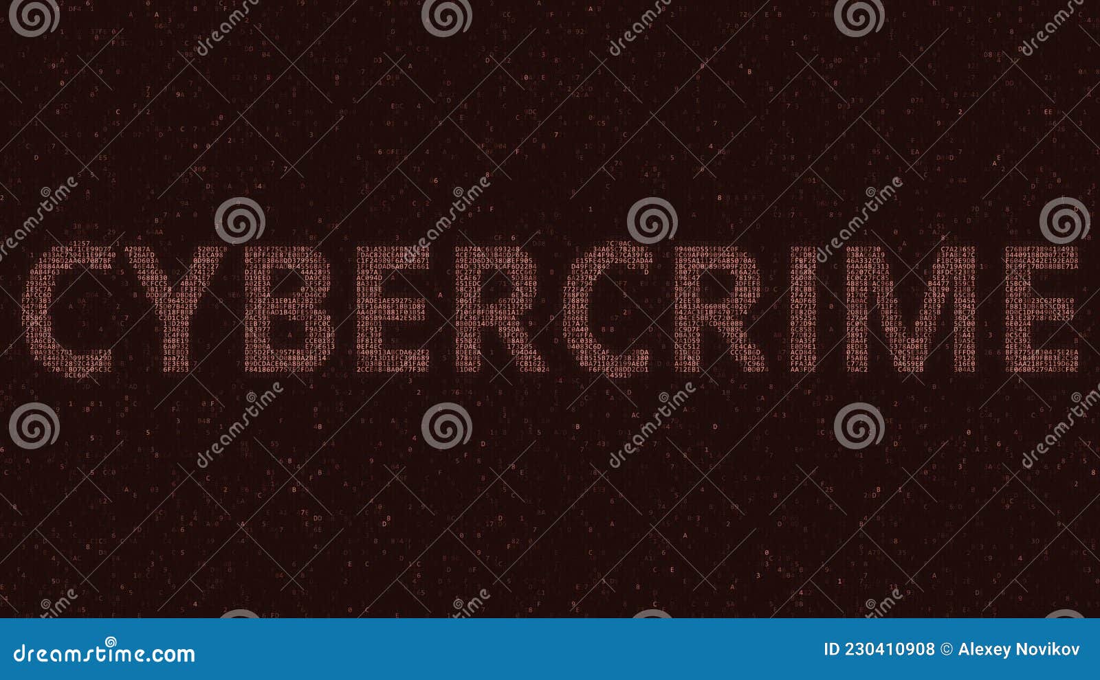 CYBERCRIME Text Made with Many Symbols on Computer Screen, 3d Rendering ...