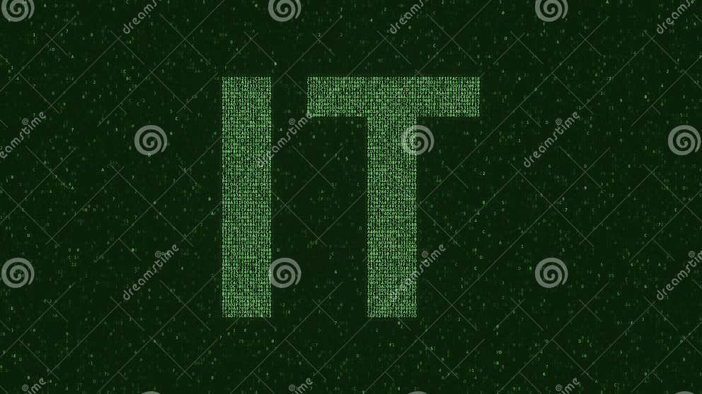 It or Internet Technology Text Made with Many Symbols on Computer ...