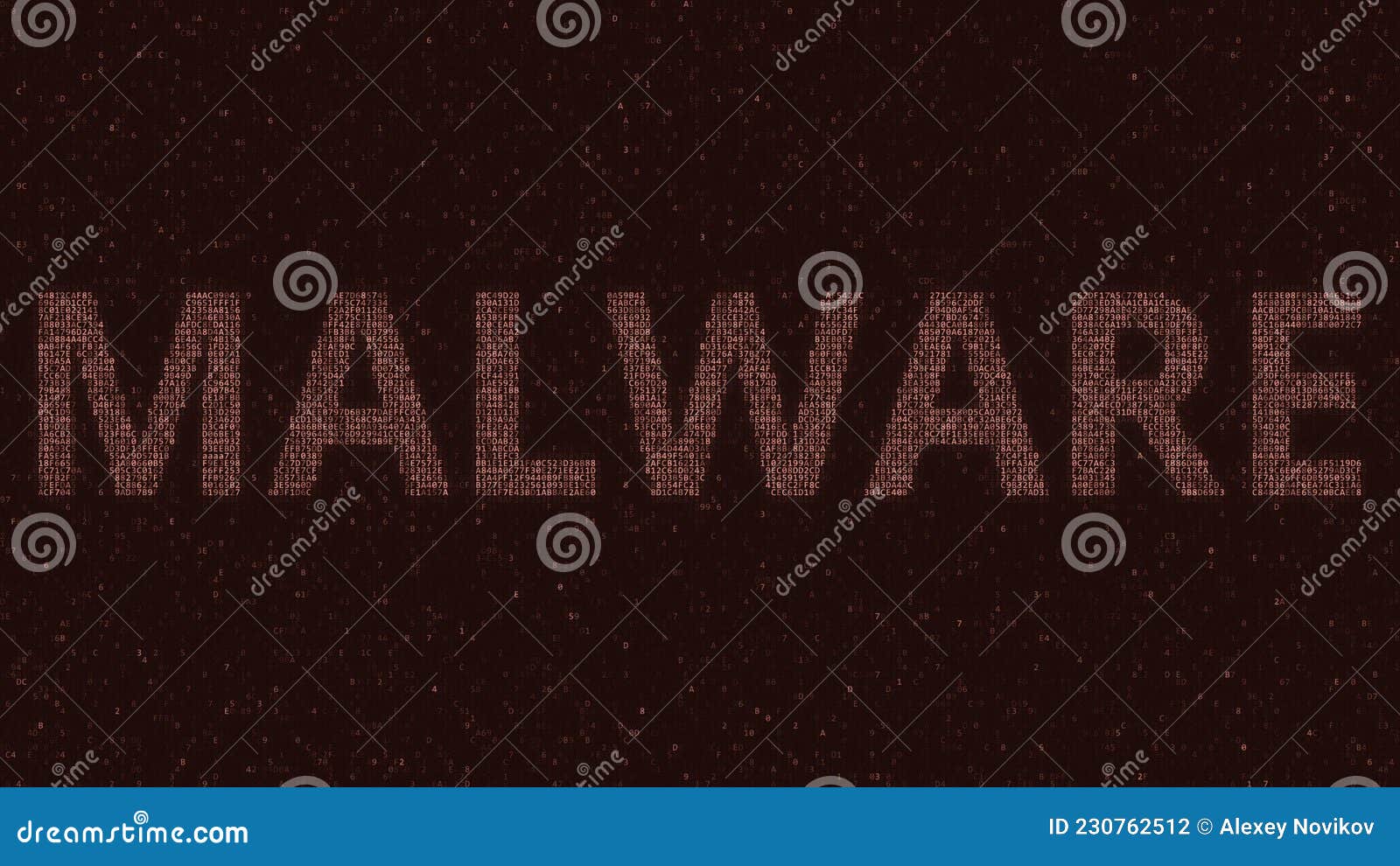 MALWARE Text Made with Many Symbols on Computer Screen, 3d Rendering ...