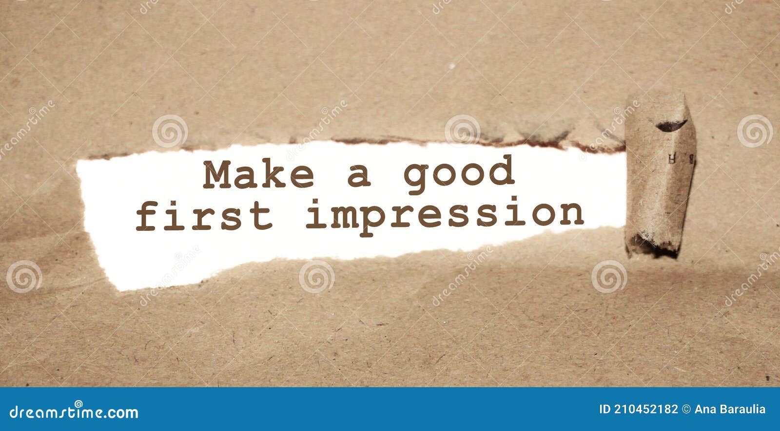 The Text Make a Good First Impression Appearing Behind Torn Brown Paper ...