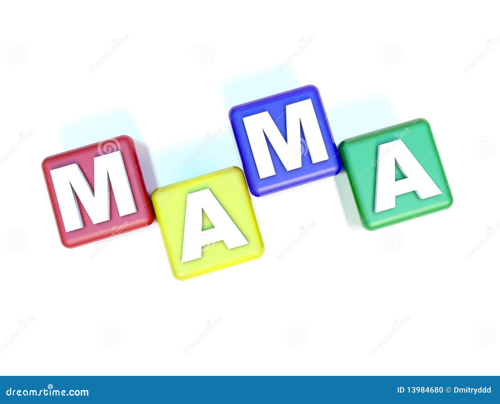 Text MAMA on the Child Blocks Stock Illustration - Illustration of ...