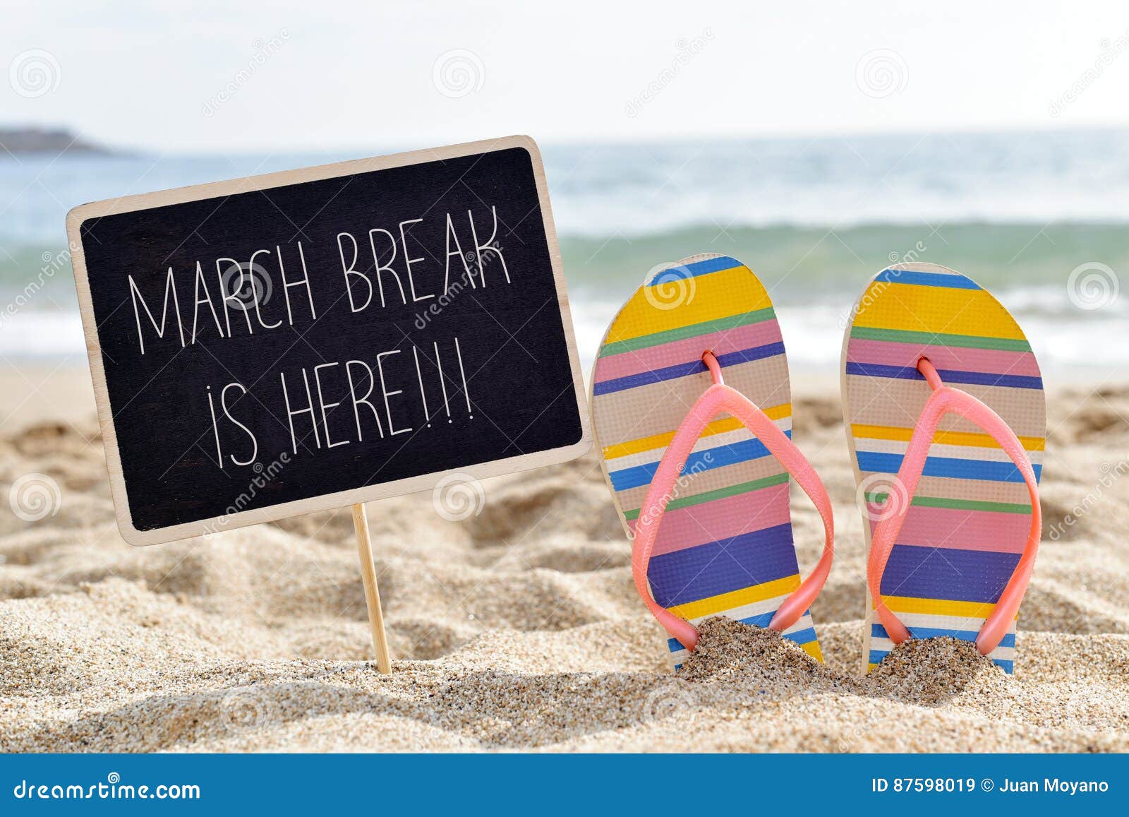 Text March Break is Here on the Beach Stock Image - Image of recreation ...